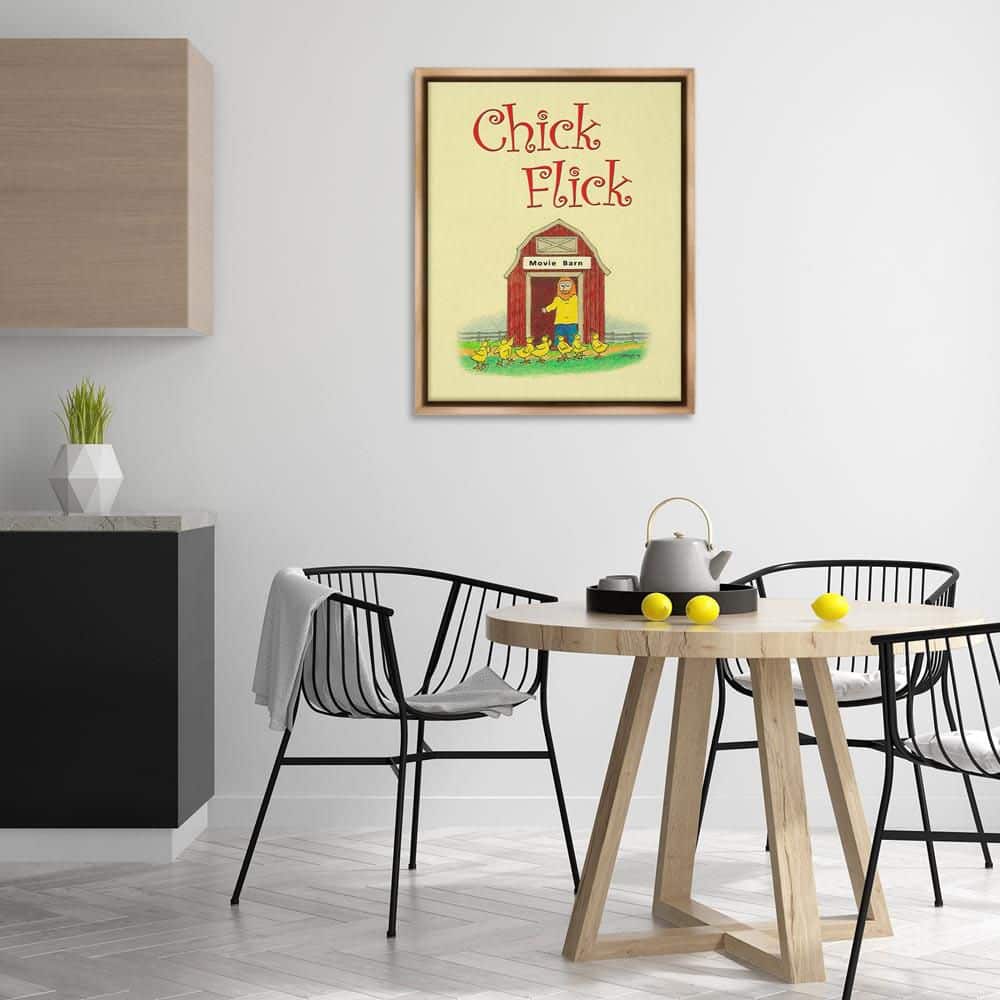 Stupell Industries Chick Flick Vintage Pun by Roger Straub Brown ...