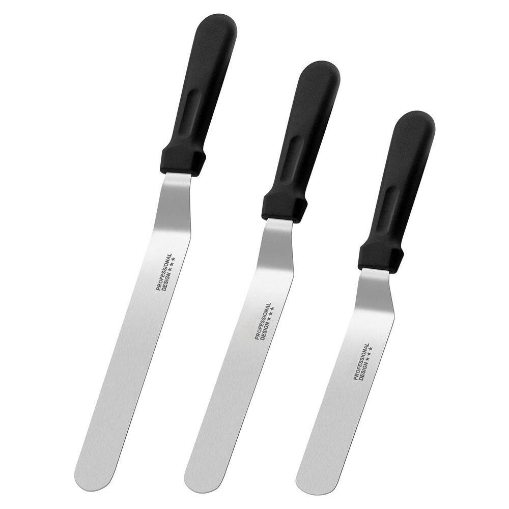 Set of 3 Professional Angled Offset Spatulas with 6