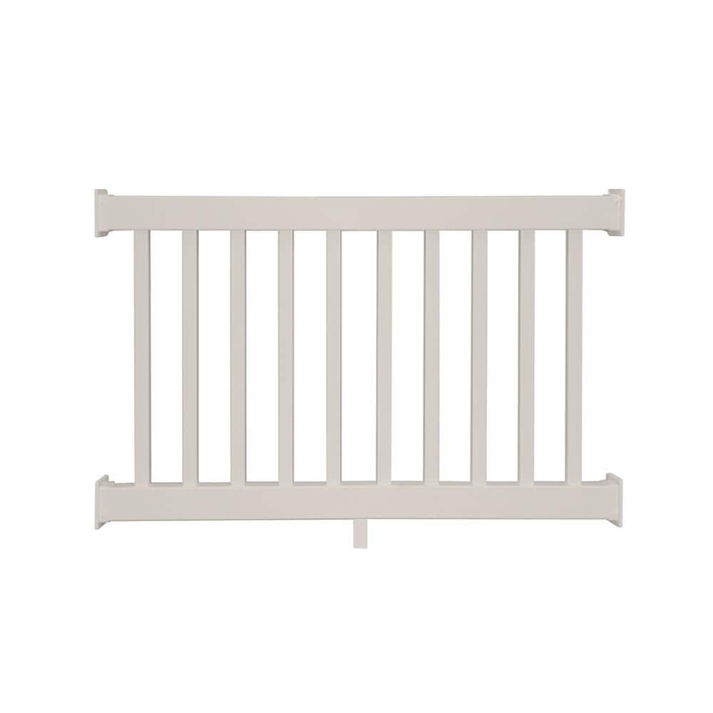 Weatherables Naples 3 ft. H x 4 ft. W Tan Vinyl Railing Kit CTR-R36-E4 ...