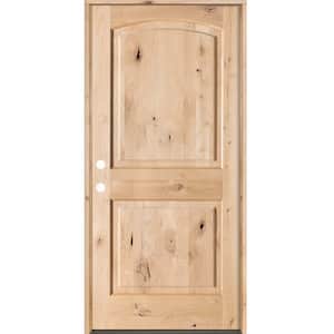Krosswood Doors 42 in. x 80 in. Rustic Knotty Alder 2-Panel Arch Top ...