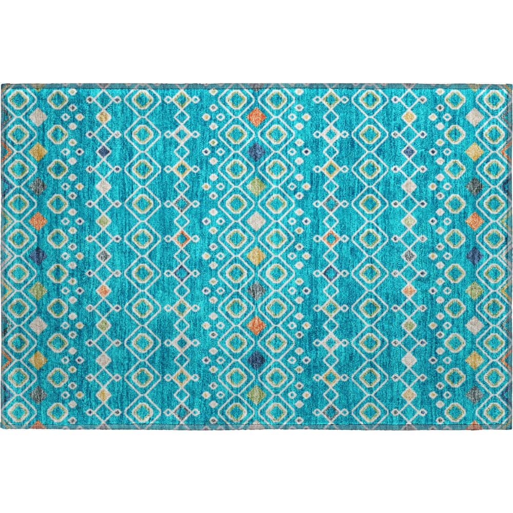 Addison Rugs Mayfield Premium Machine Washable Abstract AMF938 Teal 2 ...