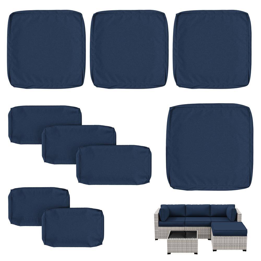 WNP 9-Pieces 25.6 in. Outdoor Patio Replacement Slip Covers for 4 ...