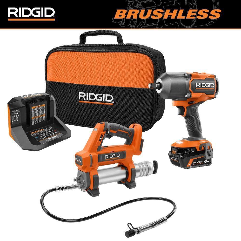 RIDGID 18V Brushless Cordless 2-Tool Combo Kit with High-Torque Impact ...