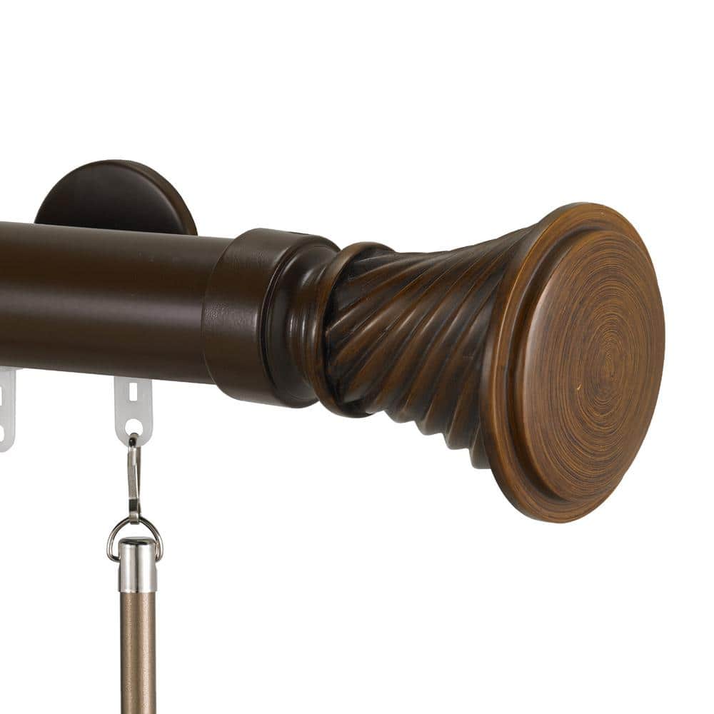 Art Decor Tekno 40 96 in. Traverse Rod With Elfin Finial in Brown I-28 ...