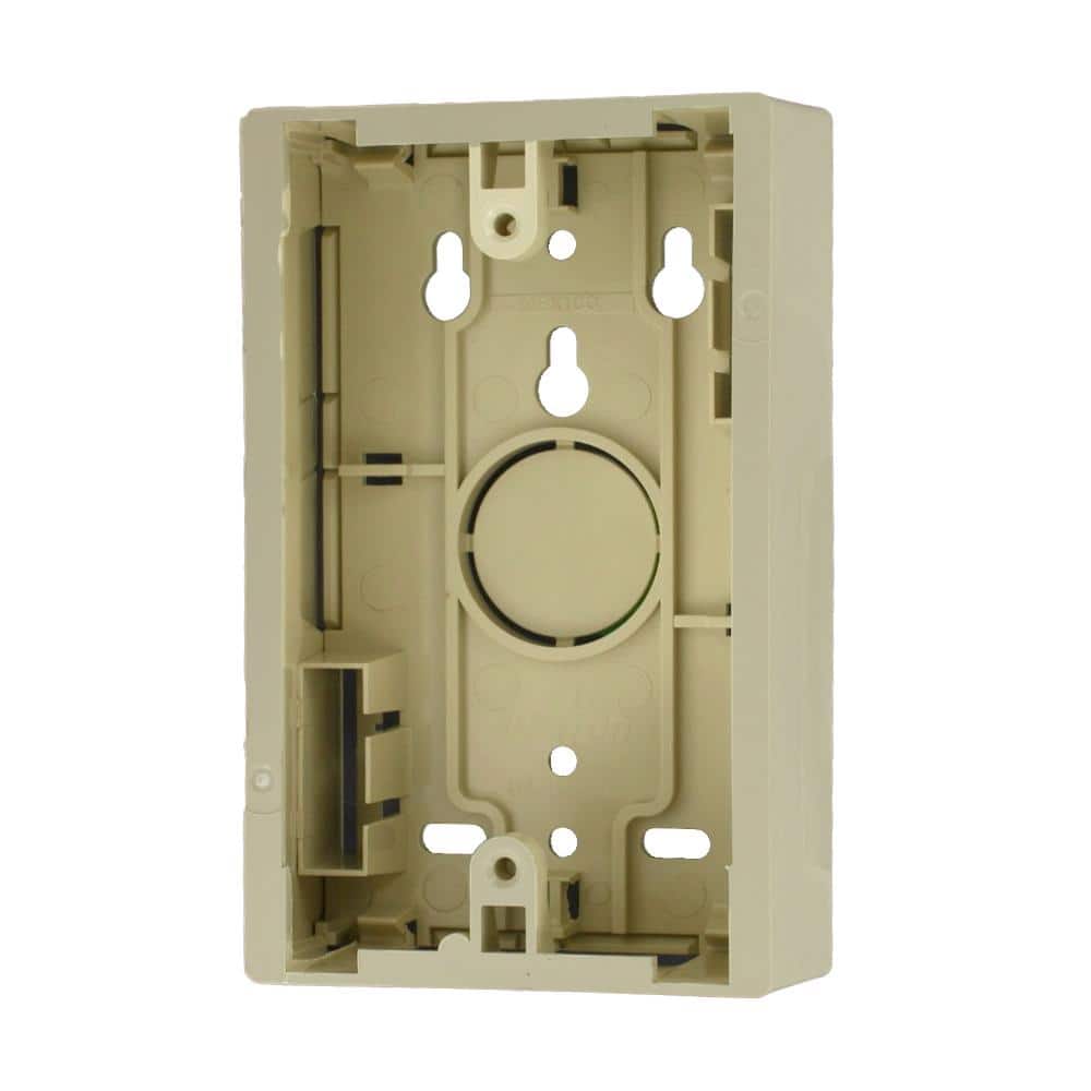 Leviton 1-Gang 1.45 in. Box Depth Surface Mount Back Box, Ivory 42777 ...