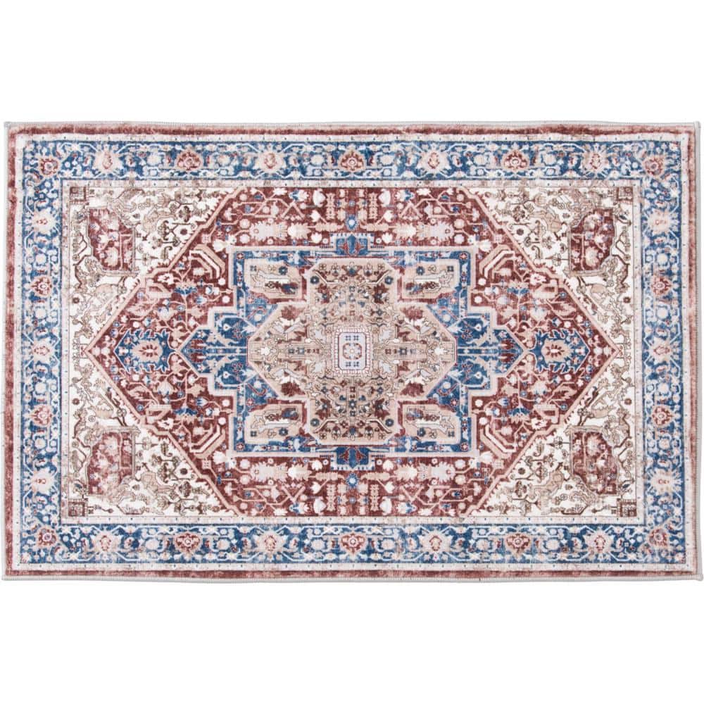 Home Decorators Collection Silky Medallion Red 2 ft. x 3 ft. Scatter ...