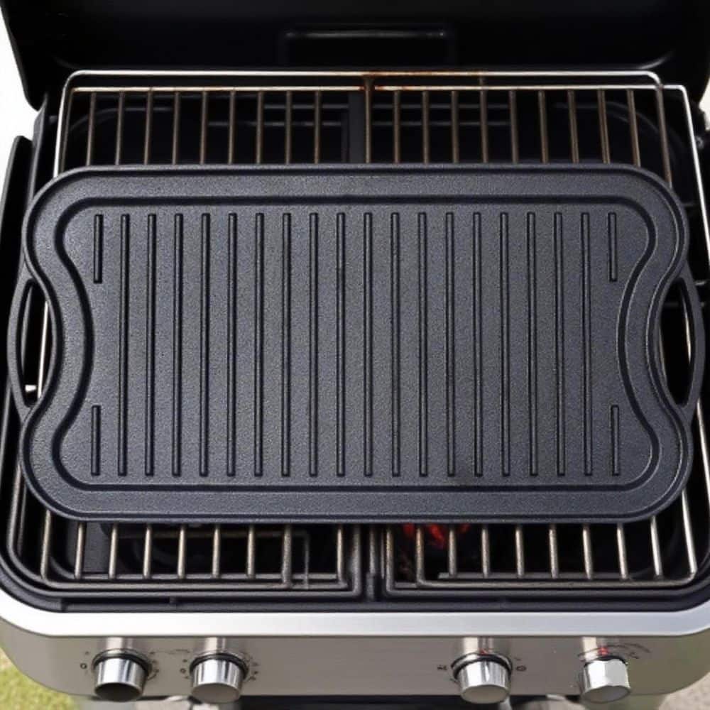 AOPSPS Double Play Pre-Seasoned 20 in. Black Cast Iron Reversible ...