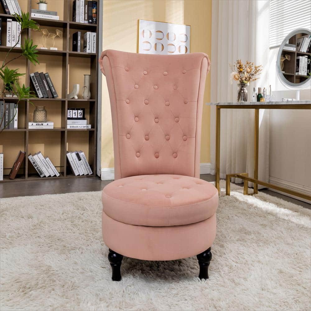 US Pride Furniture Gosser 20 in. Rose Velvet Vanity Arm Chair HD-C257 ...
