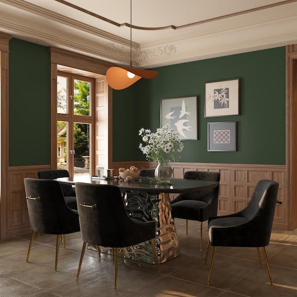 Clihome 7-Piece Wooden Top Stainless Steel Water Ripple Dining Table ...