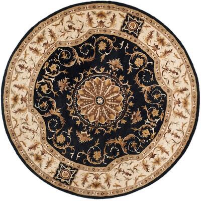 SAFAVIEH Empire Black/Ivory 5 ft. x 8 ft. Border Area Rug EM459D-5 ...