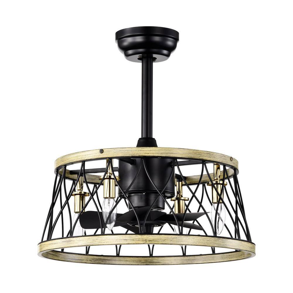 IHOMEadore 19.29 in. Indoor Matte Black Ceiling Fan with Remote MD ...