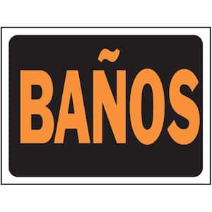 HY-KO 9 in. x 12 in. Plastic Banos Sign 3120 - The Home Depot