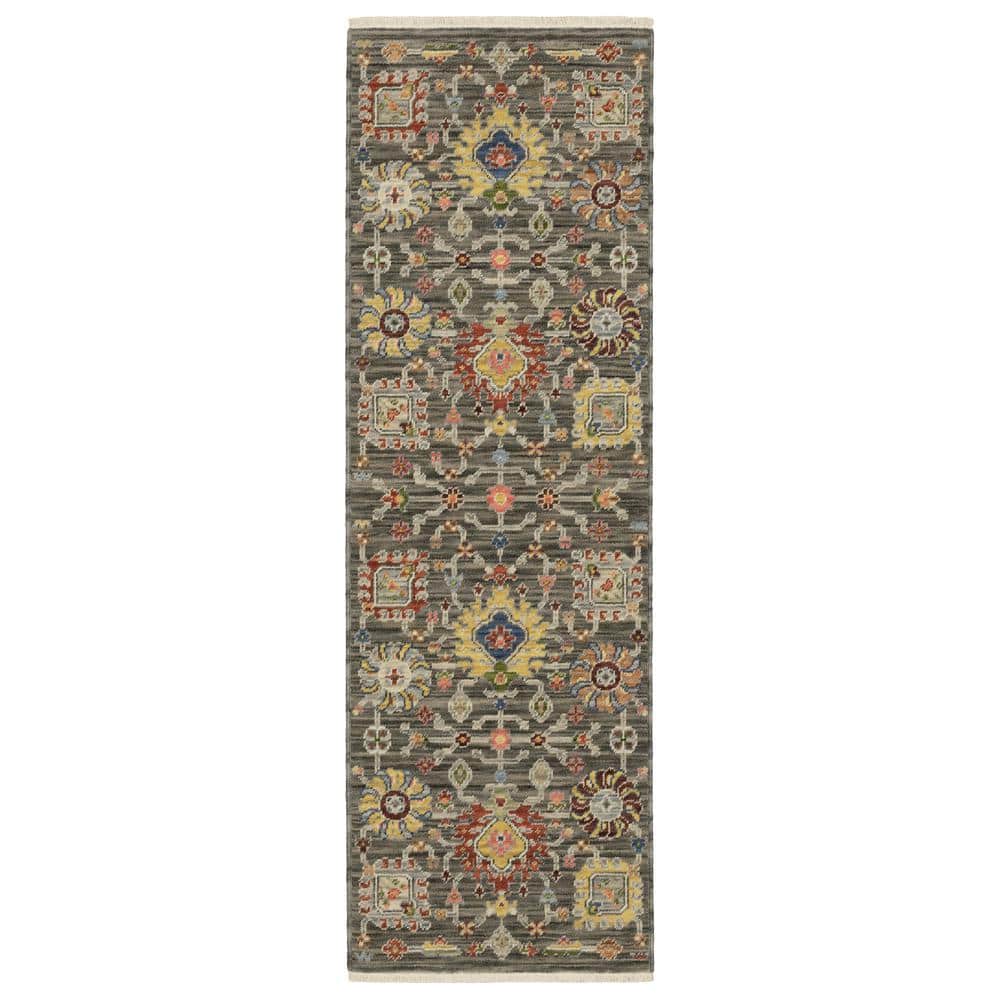 AVERLEY HOME Lavista Gray/Multi-Colored 2 ft. x 6 ft. Traditional ...