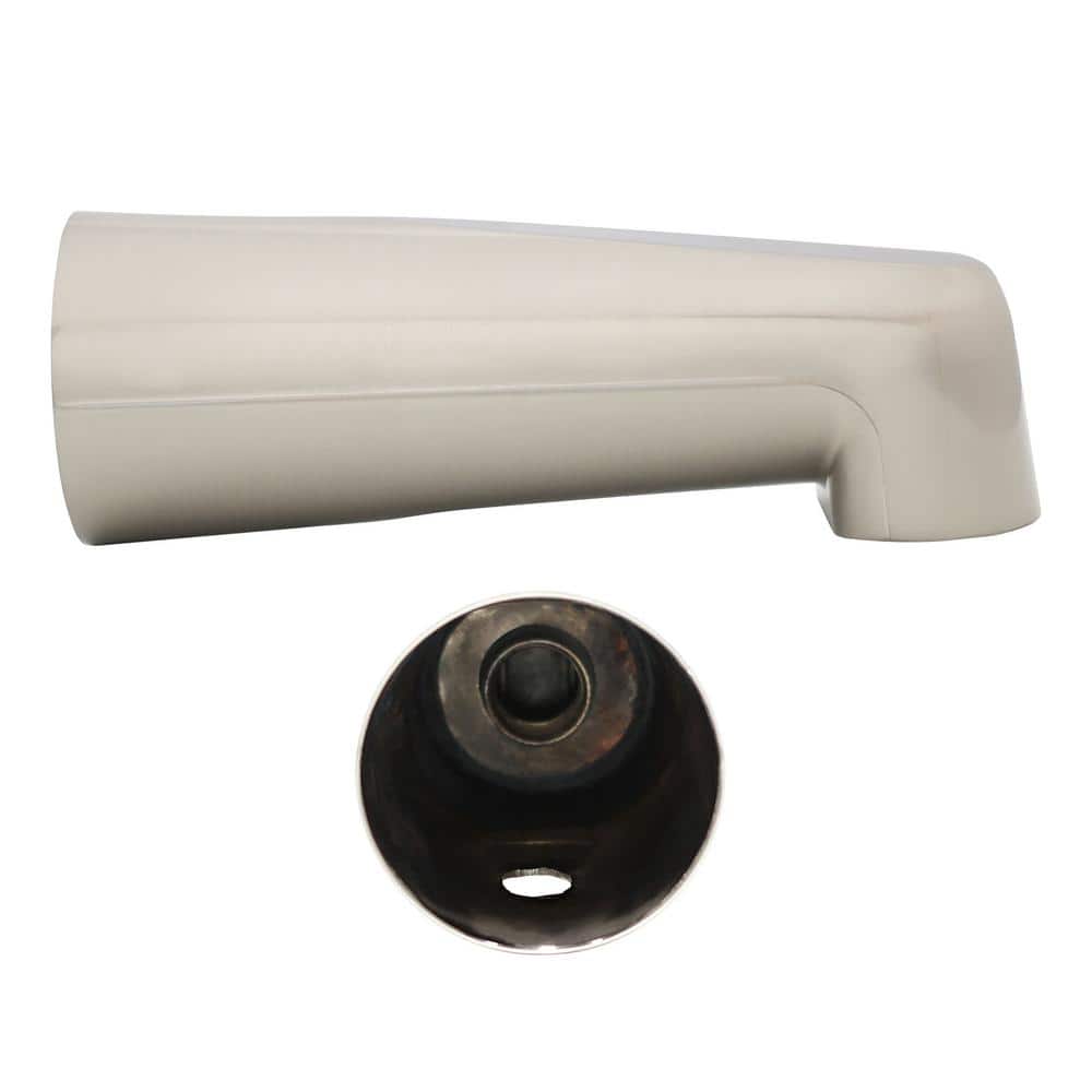 Westbrass 7 in. Extended Reach Wall Mount Tub Spout, Satin Nickel E507 ...