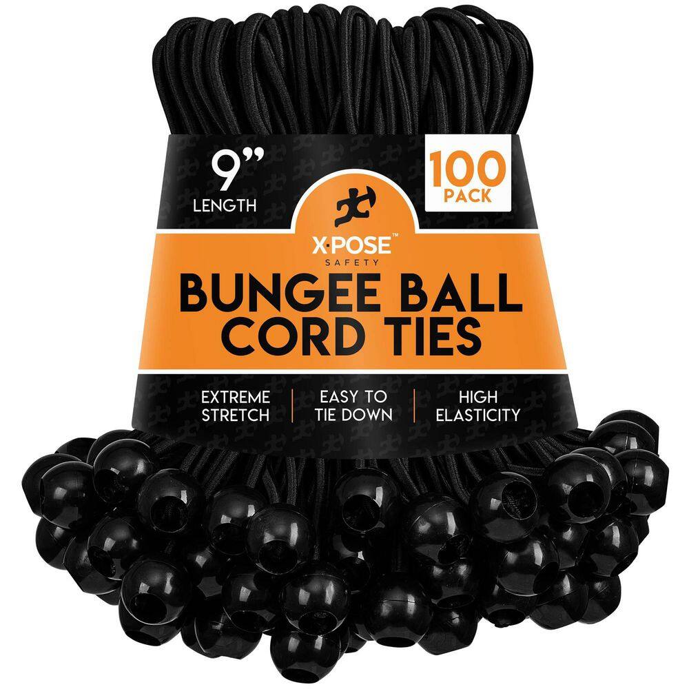 Xpose Safety 9 In Ball Bungee 100 Pack Black Bb 9b 100 X The