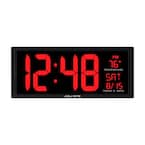 AcuRite 14.5 in. Large LED Clock with Indoor Temperature 75127A1