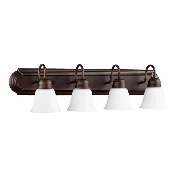 Quorum INTERNATIONAL Traditional 30 in. W 4-Lights Oiled Bronze Vanity ...