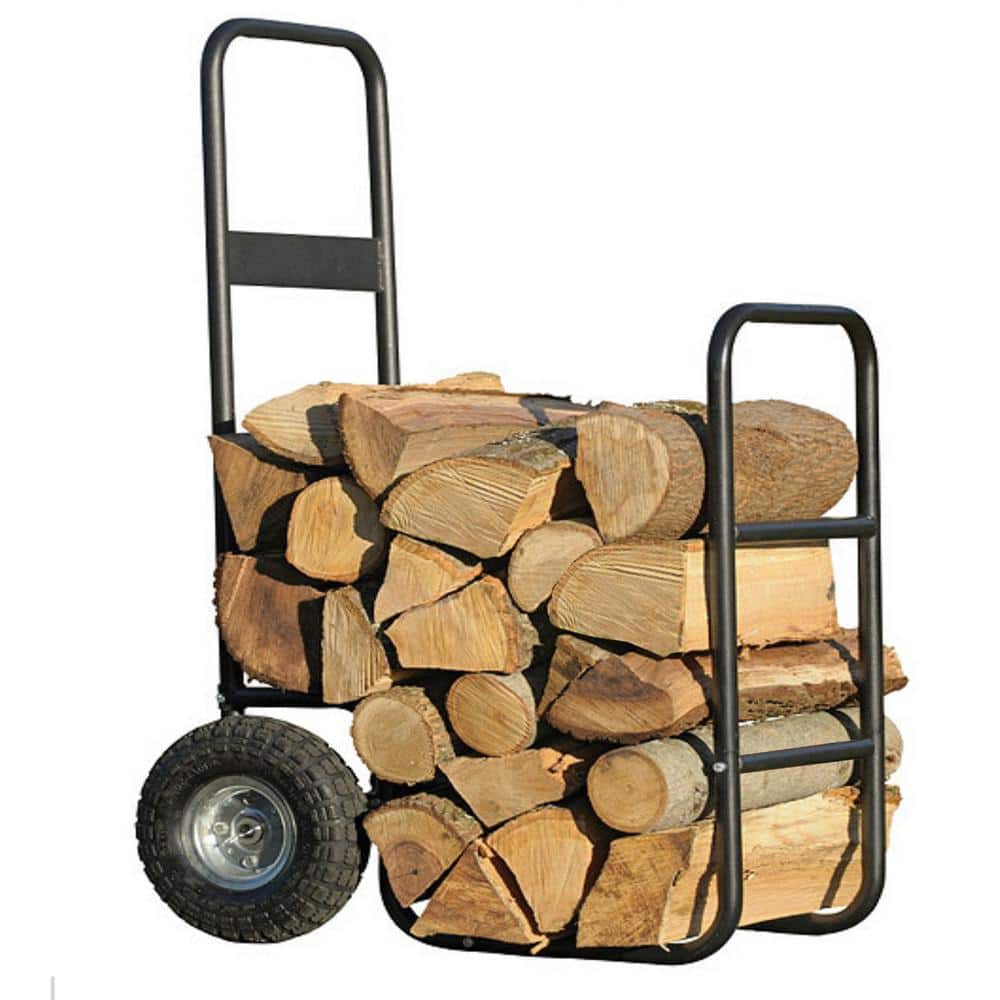 ShelterIT 14 in. x 38 in. Firewood Log Hauler Rolling Log Rack ...