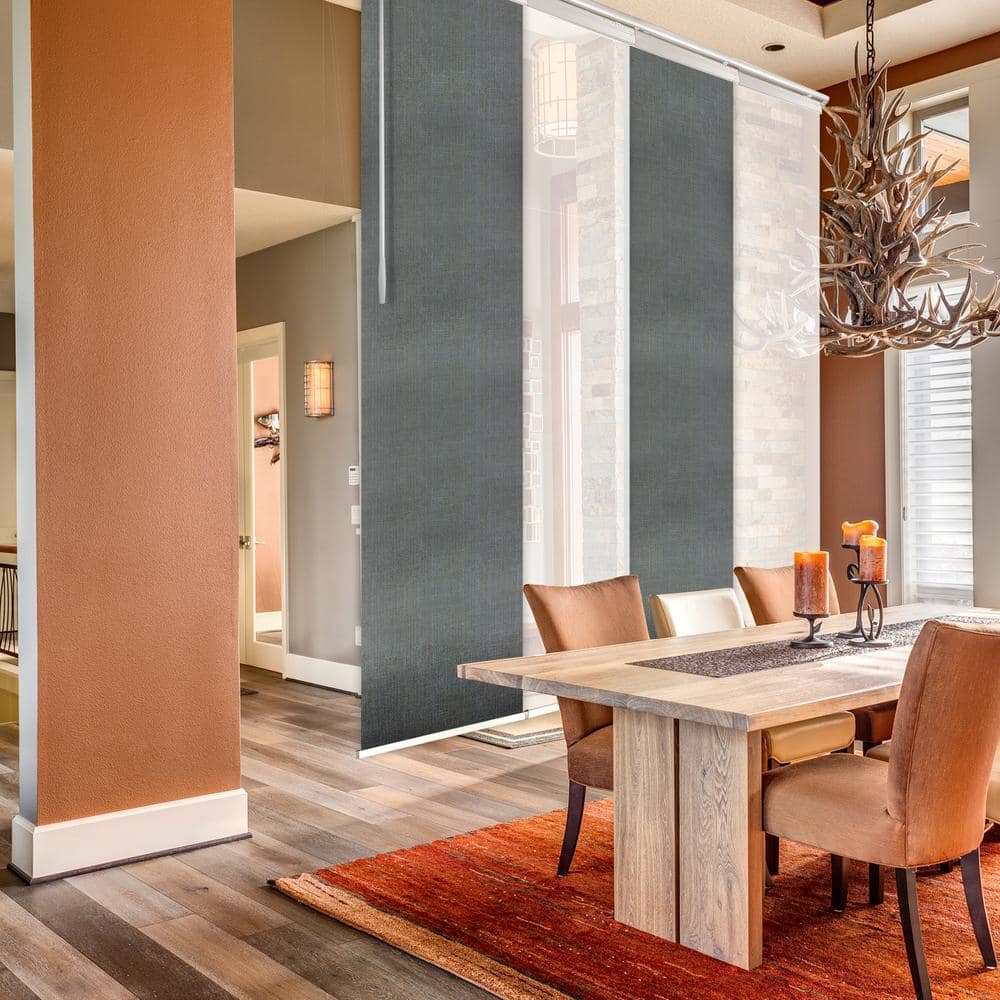 EMOH Silken Slate 48 in. - 88 in. W x 94 in. L Adjustable 4-Panel White ...