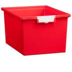 7.5 Gal. - Tote Tray - Slim Line 12 in. Storage Tray in Primary Red 1954PR1