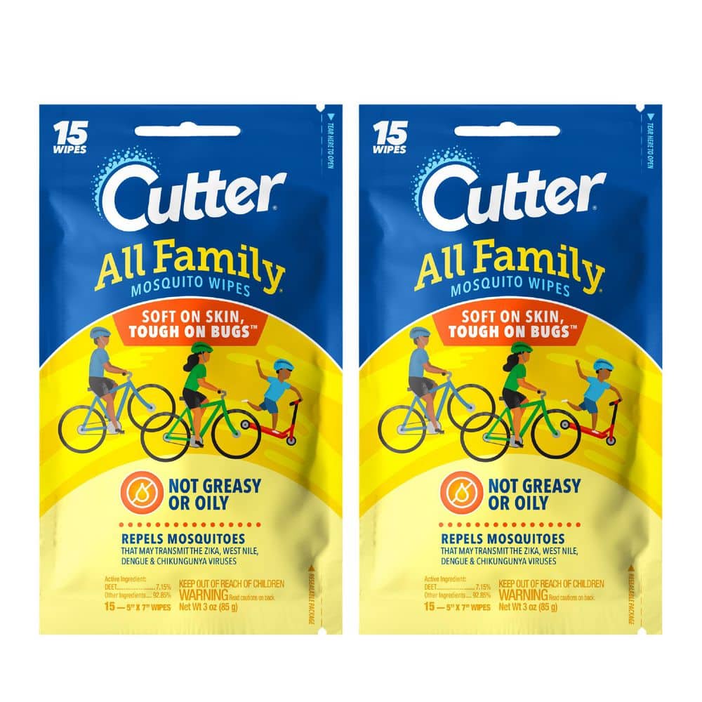 Cutter All Family Mosquito Wipes Insect Repellent with 7.15 percent ...