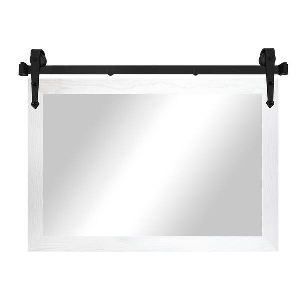 Rayne Mirrors (40 in. W x 33 in. H) White Ozark Hardwood Mirror With ...