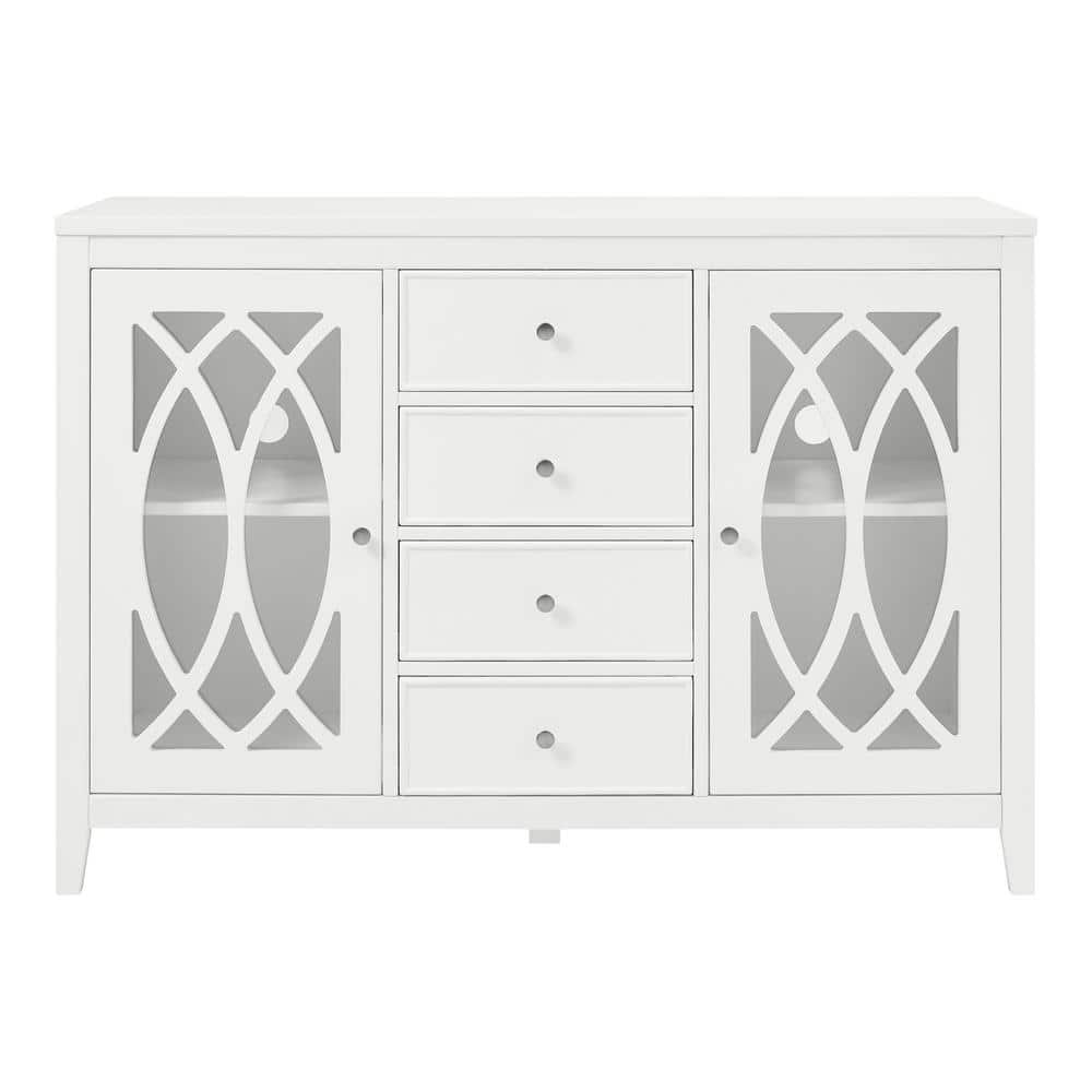 Home Decorators Collection Cliffmore White Glass Door Buffet with ...