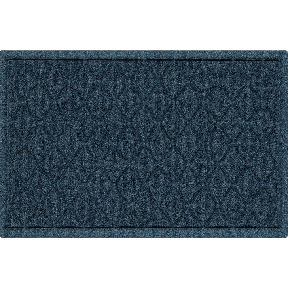 Bungalow Flooring Waterhog Argyle Navy 23 in. x 35 in. PET Polyester ...