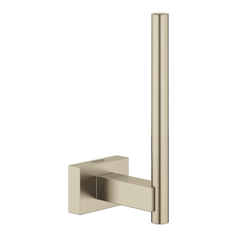 GROHE Essentials Cube Wall Mount Toilet Paper Holder in Brushed Nickel ...