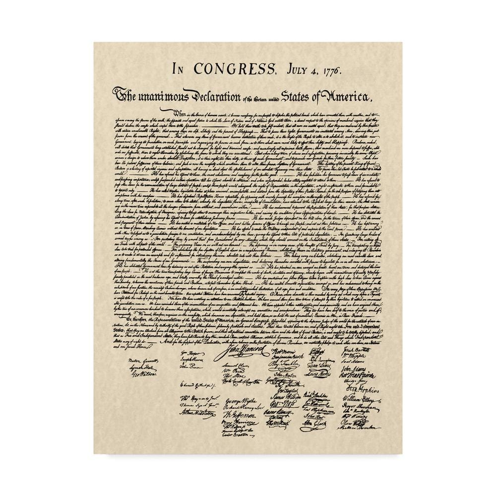 Trademark Fine Art Founding Fathers 'Declaration of Independence' Canvas Unframed Photography ...
