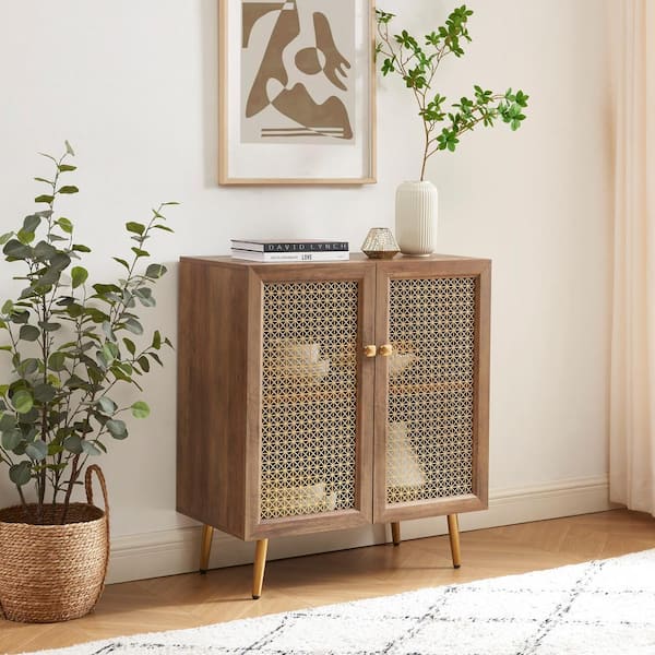 Edwin's Choice Rustic Oak Wood 31 in. Sideboard with 2-Doors WMSB06-RSO ...