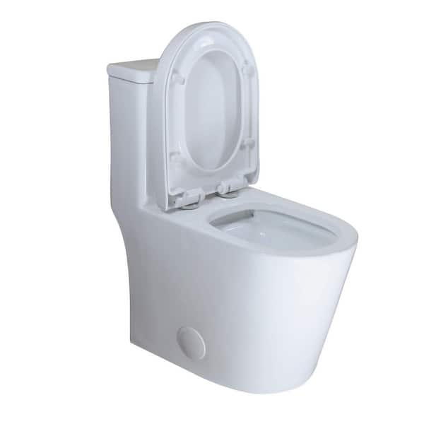 Yingze 12 in. 1-Piece 1.1/1.6 GPF Dual Flush Compact Round Toilet in ...
