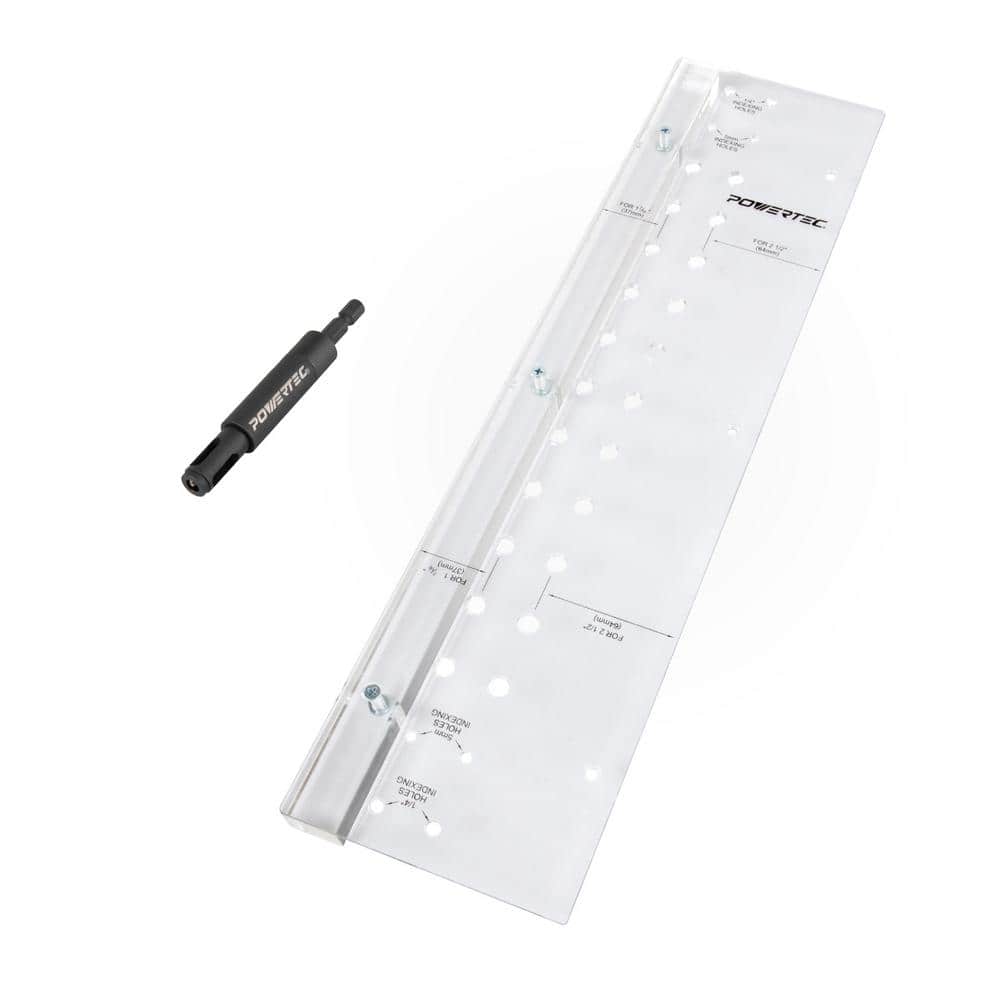 POWERTEC Shelf Pin Drilling Jig with 5 mm Self Centering Bit 71654 ...