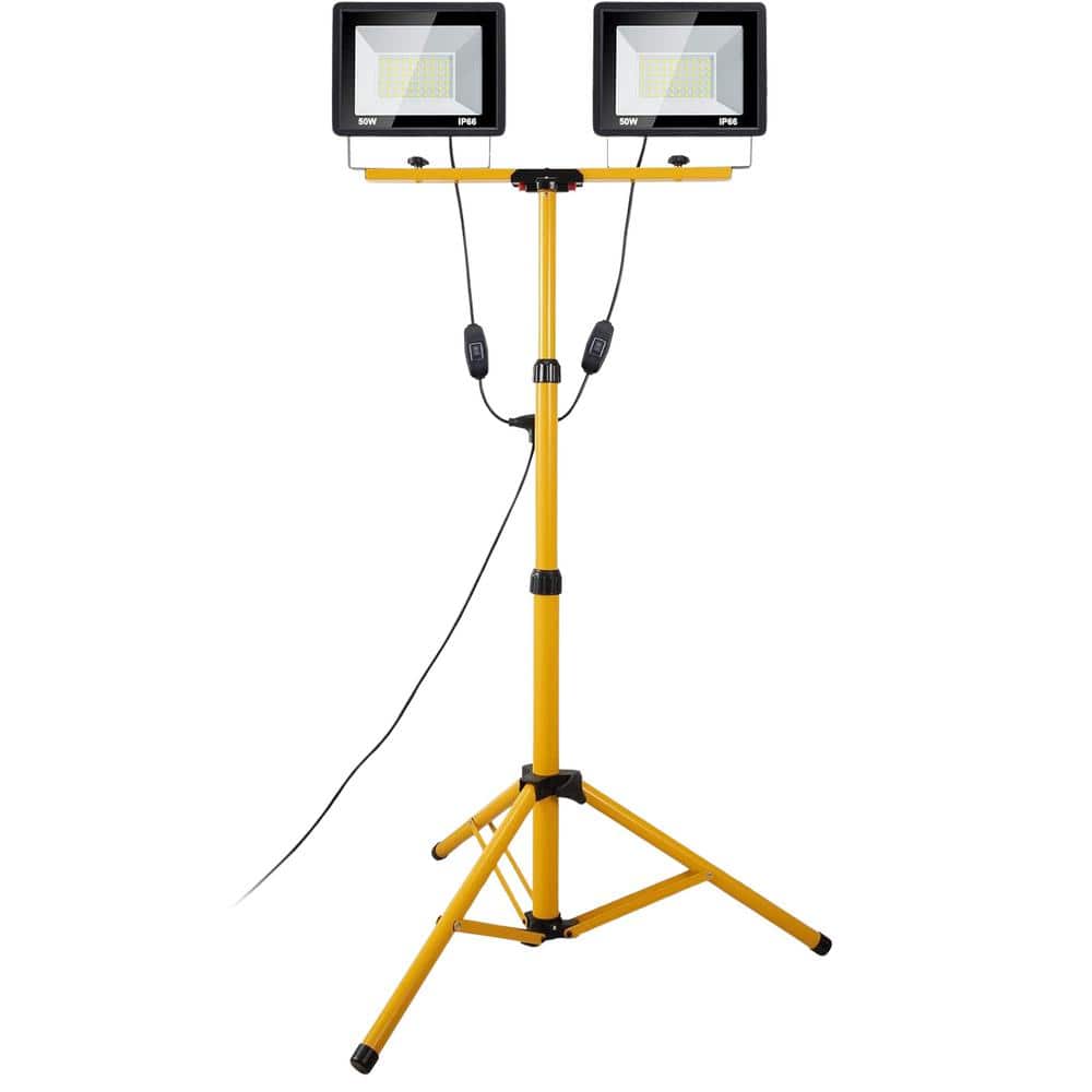 Lukyamzn 110V 10000 Lumens LED 100W Dual Head with 14 ft. Power Cord ...