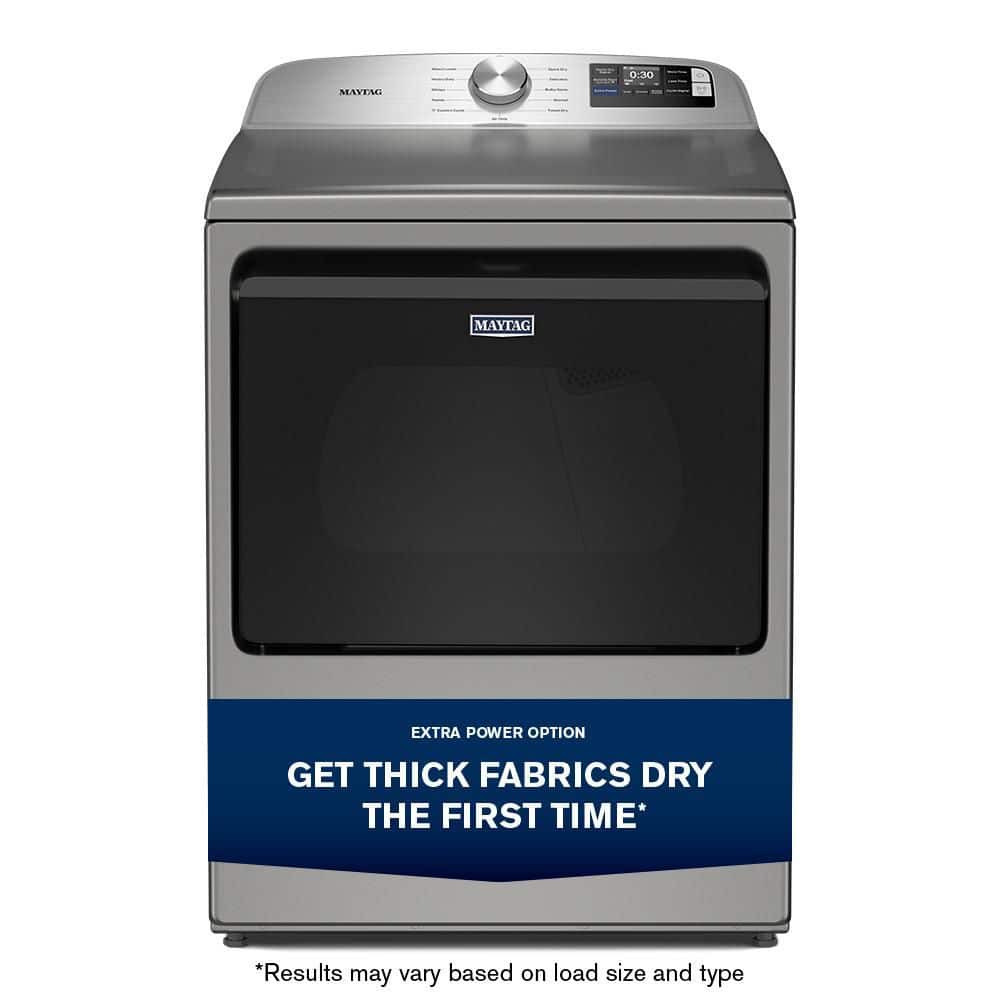 Maytag 7.4 cu. ft. vented Front Load Electric Dryer in Classic Silver ...