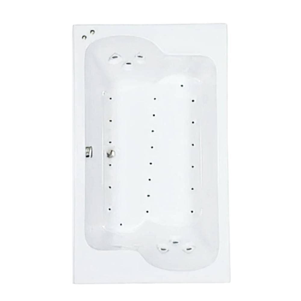 Comfortflo 60 in. x 43 in. Acrylic Rectangular Drop-in Air Bathtub with ...