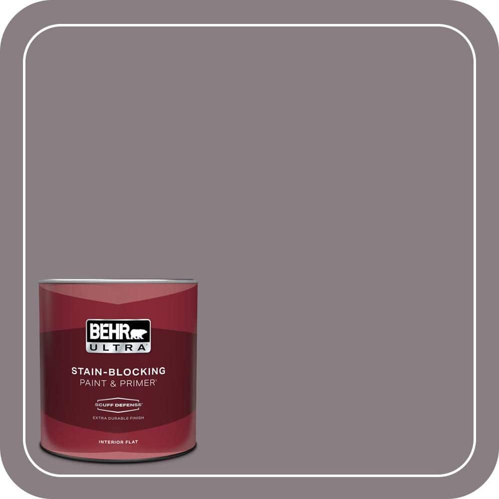 BEHR ULTRA 1 qt. #N570-4 Classy Plum Extra Durable Flat Interior Paint ...