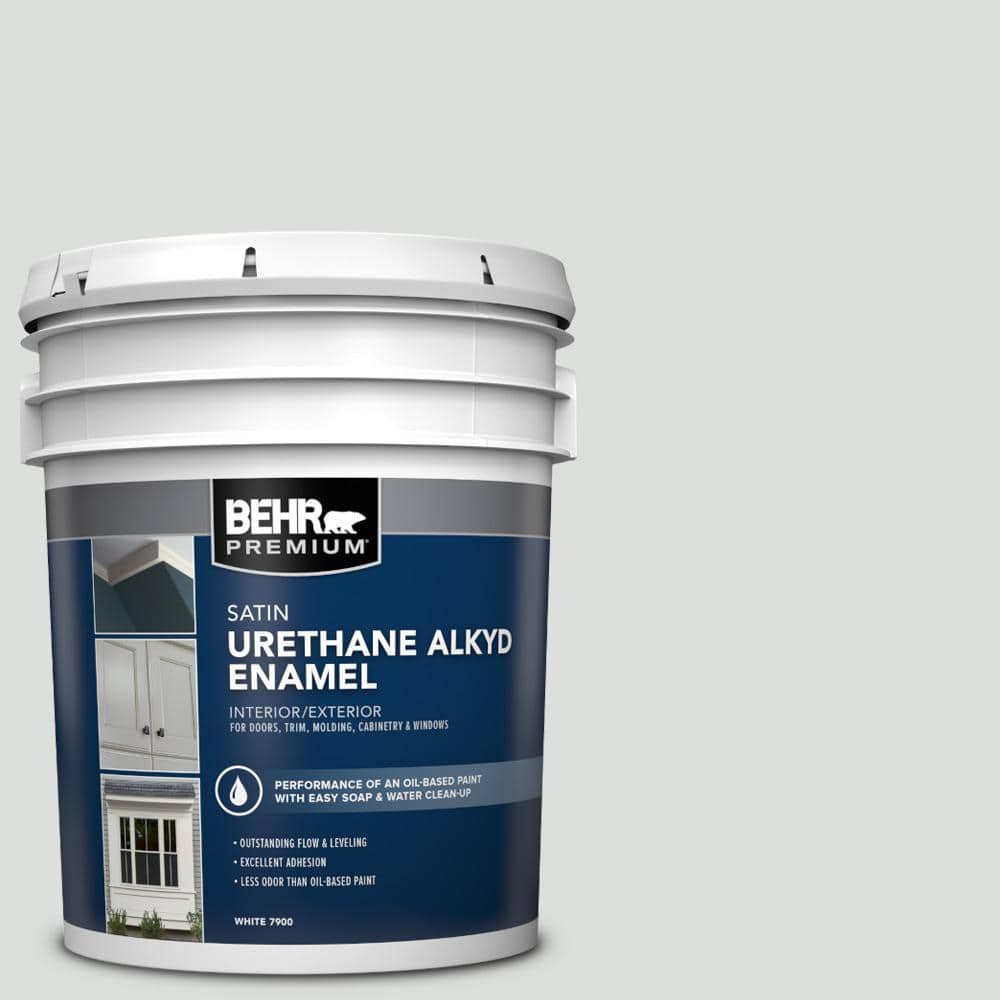 BEHR PREMIUM 5 gal. #720E-1 Reflecting Pool Urethane Alkyd Satin Enamel ...