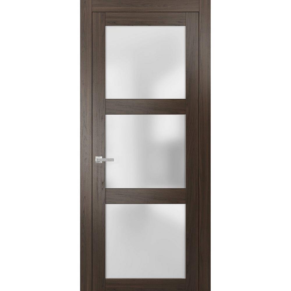 Sartodoors 2552 32 in. x 96 in. Right-Hand/Inswing Solid Frosted Glass ...