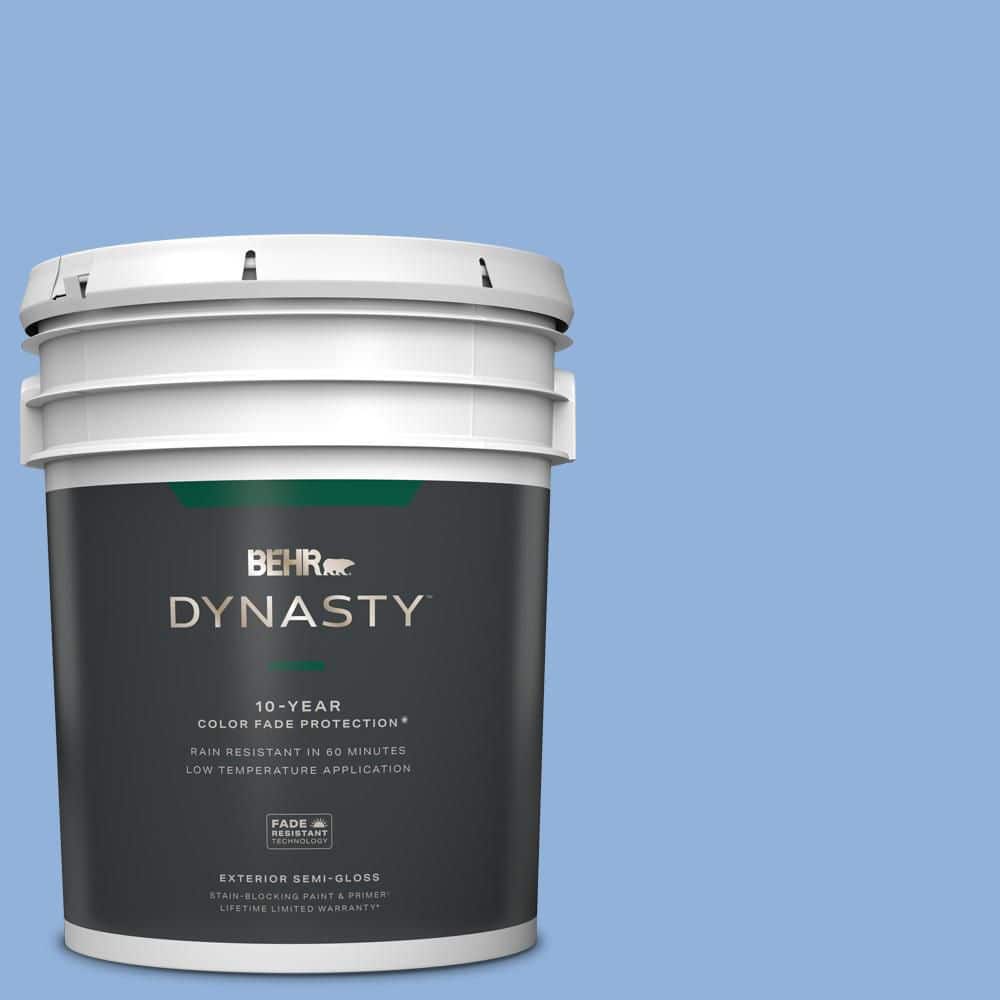 BEHR DYNASTY 5 gal. #580B-5 Cornflower Blue Semi-Gloss Enamel Exterior ...