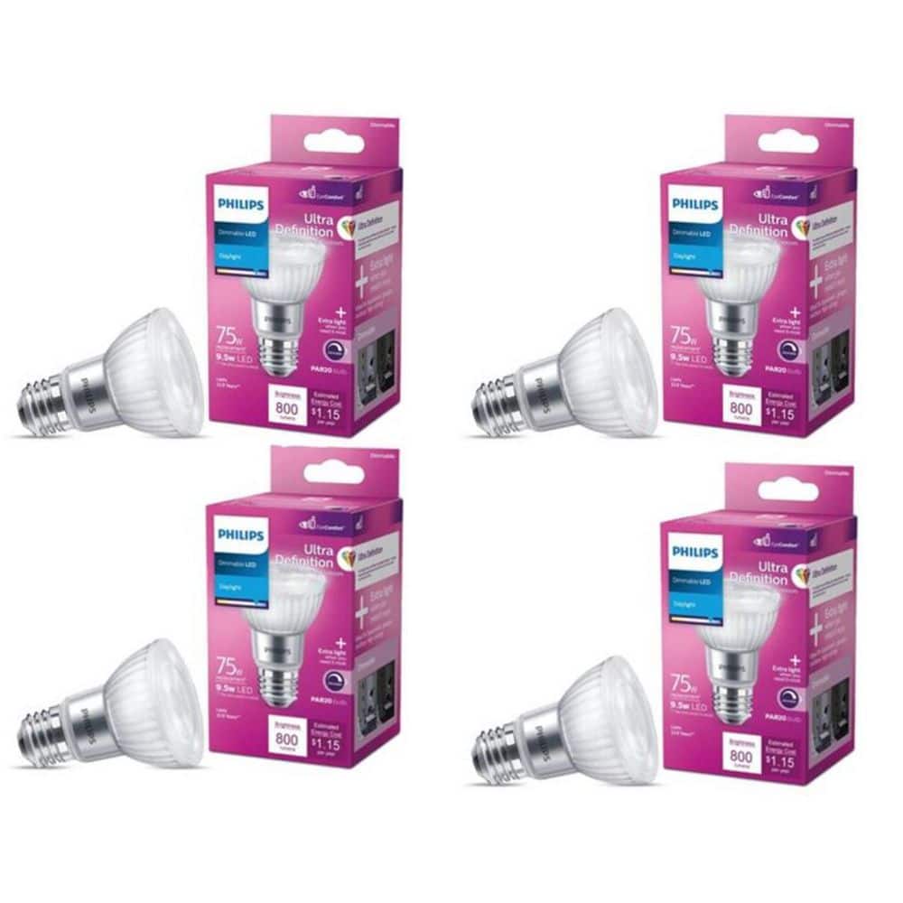 Philips 75-Watt Equivalent PAR20 Dimmable E26 LED Light Bulb Daylight ...