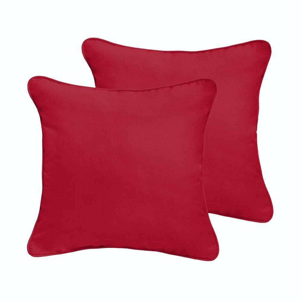 SORRA HOME Crimson Red Outdoor Corded Throw Pillows (2-Pack) HD405801SP ...