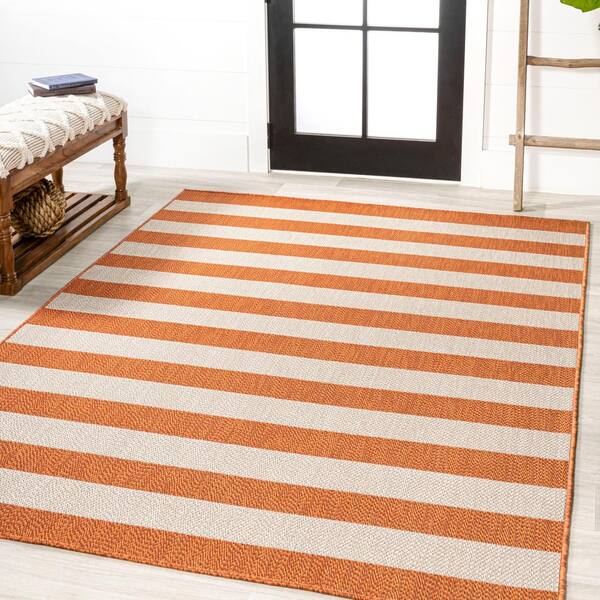 Red Wide Striped Rugs