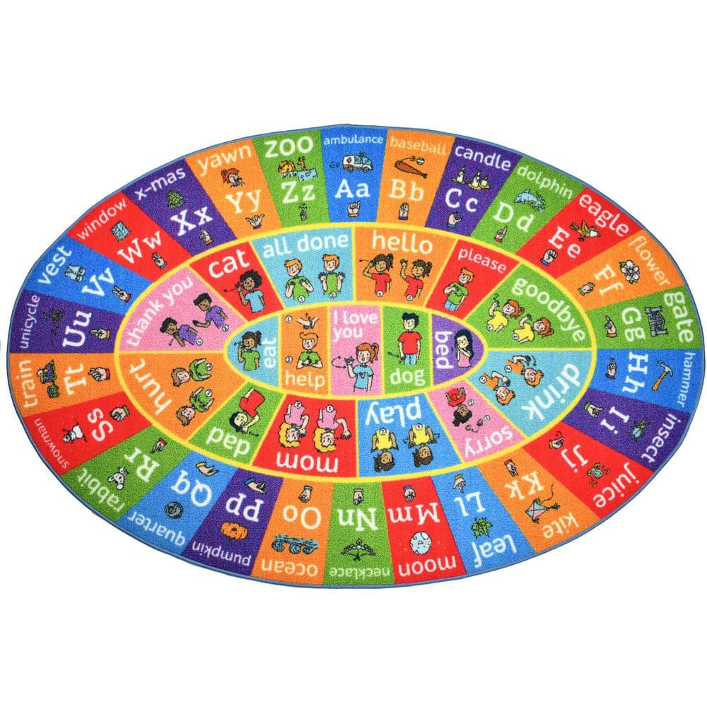 KC CUBS Multi-Color Boy Girl Kids Nursery Playroom Alphabet ASL Sign ...