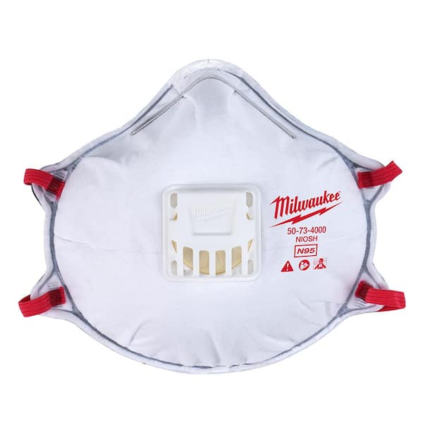Milwaukee N95 Professional Multi-Purpose Valved Respirator with Gasket ...