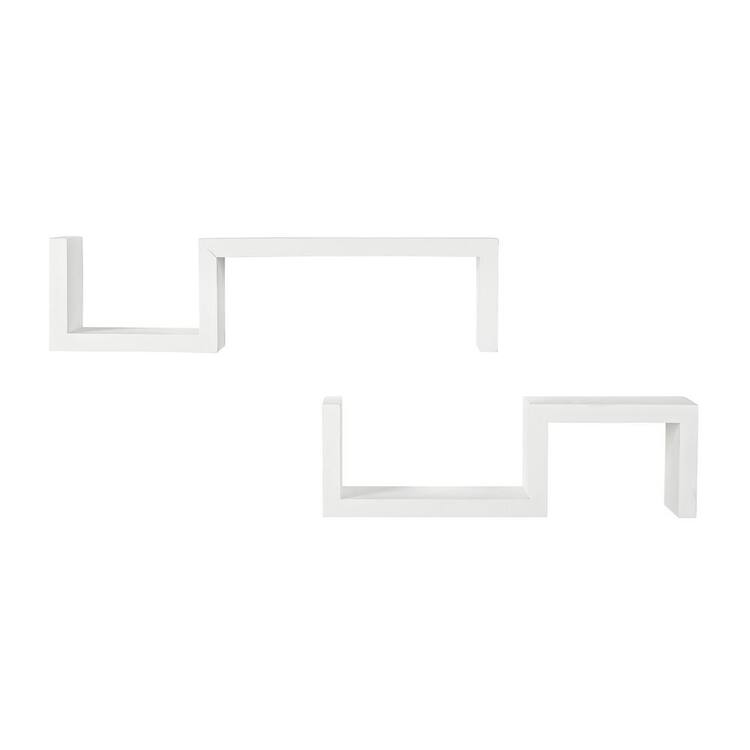 StyleWell 6 in. H x 24 in. W x 5 in. D White Wood Wall-Mount Floating ...