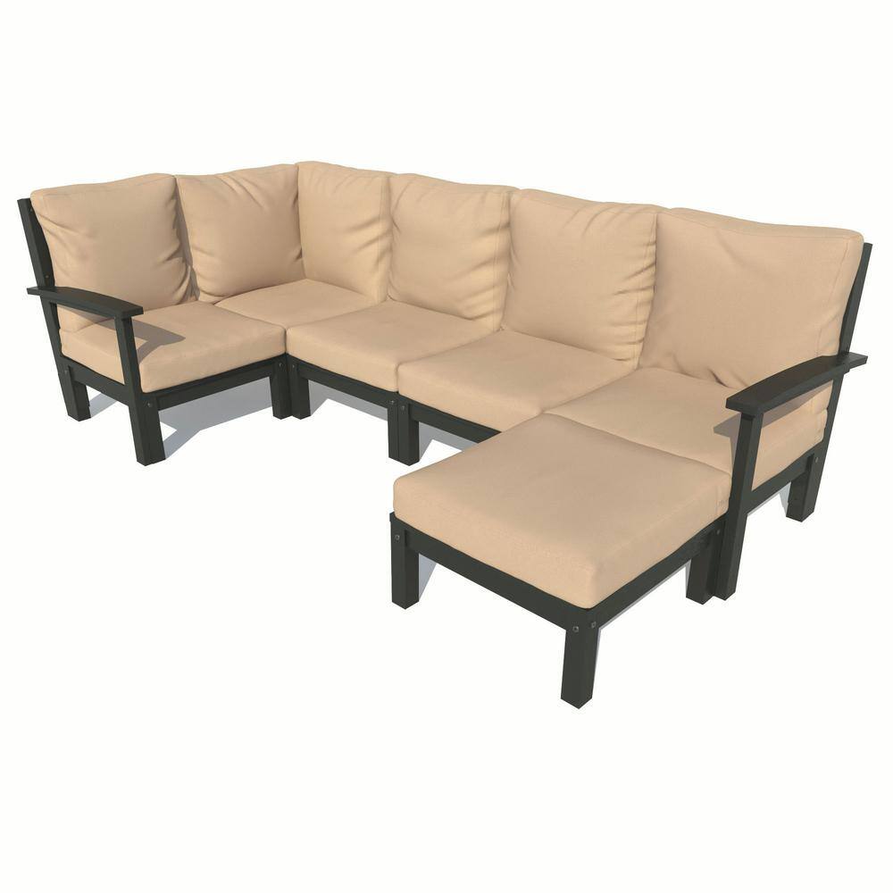 Highwood Bespoke Deep Seating 6-Piece Plastic Outdoor Sectional Set ...