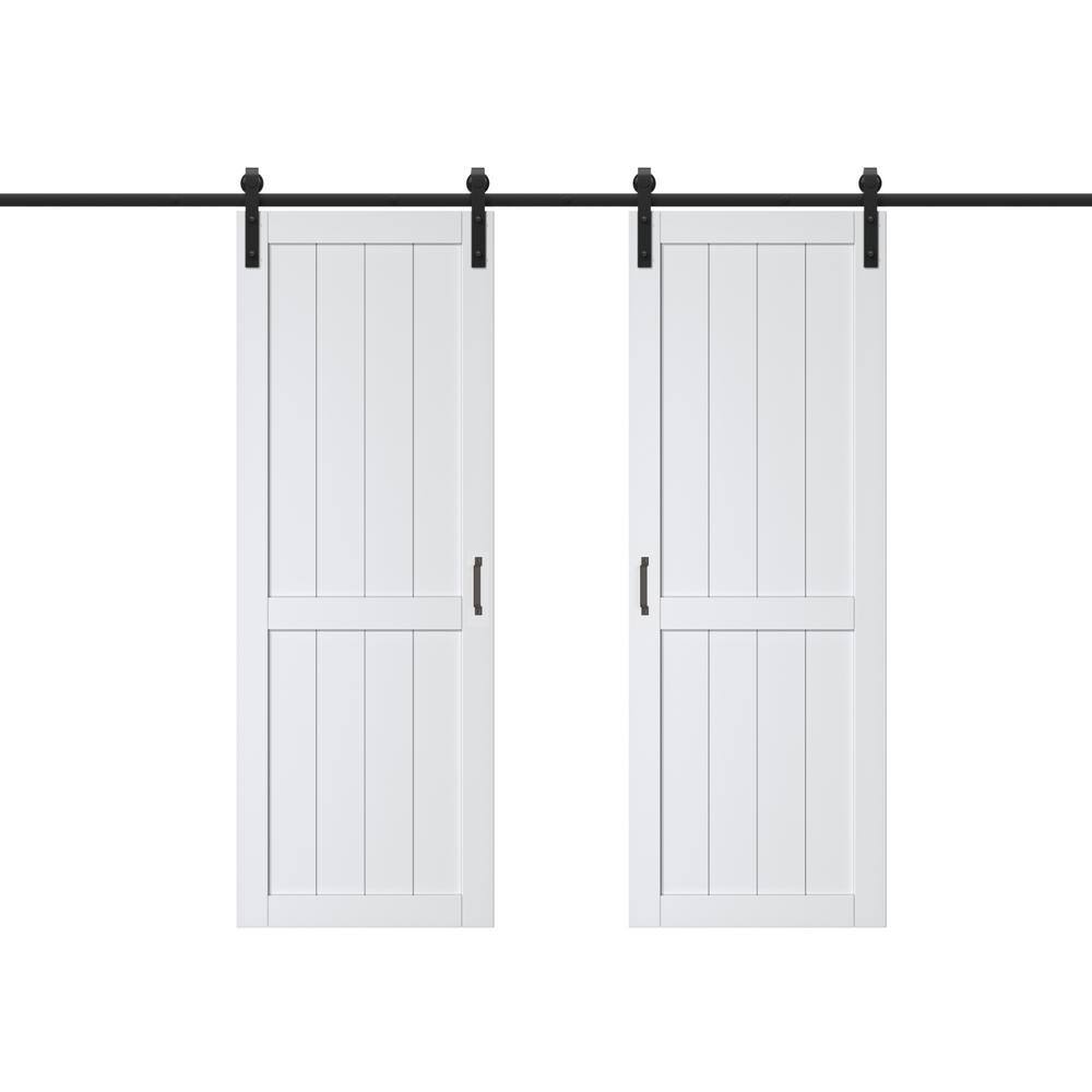 ARK DESIGN 60 in. x 84 in. White Paneled H Style White Primed MDF ...