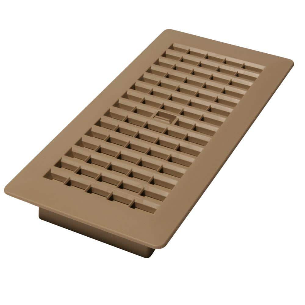 Decor Grates 4 in. x 10 in. Taupe Plastic Floor Register with Damper ...