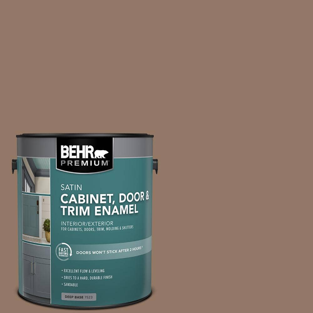 BEHR PREMIUM 1 gal. #SC-147 Castle Gray Satin Enamel Interior/Exterior ...
